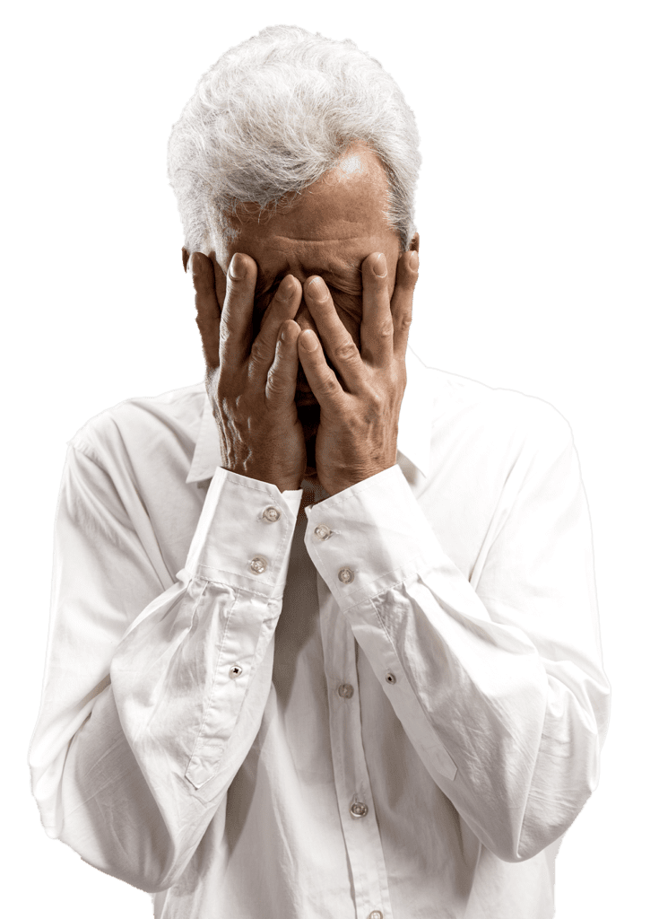 portrait-upset-old-man-covering-face-while-crying-isolated-grey-wall ...